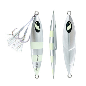 OCEAN CAT Slow Pitch Jigging Lead Metal Flat Fishing Jigs Lures Sinking ...