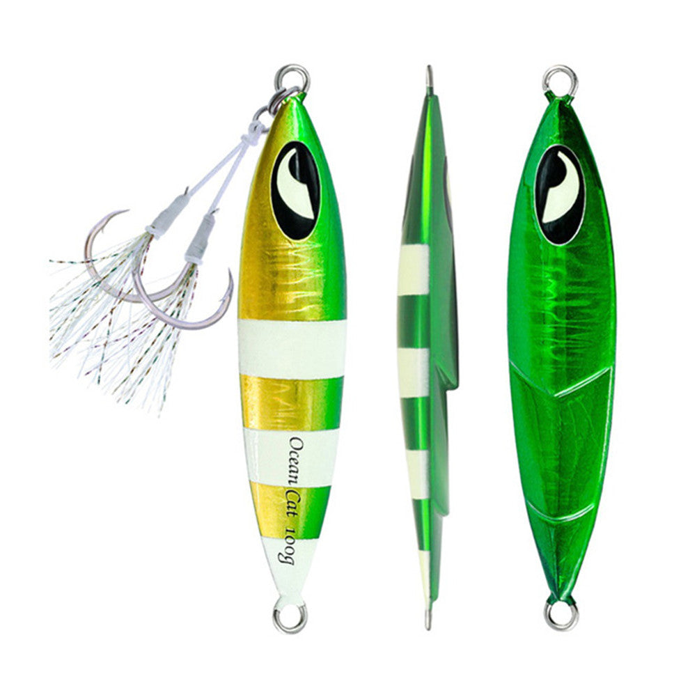 OCEAN CAT Slow Pitch Jigging Lead Metal Flat Fishing Jigs Lures Sinking ...