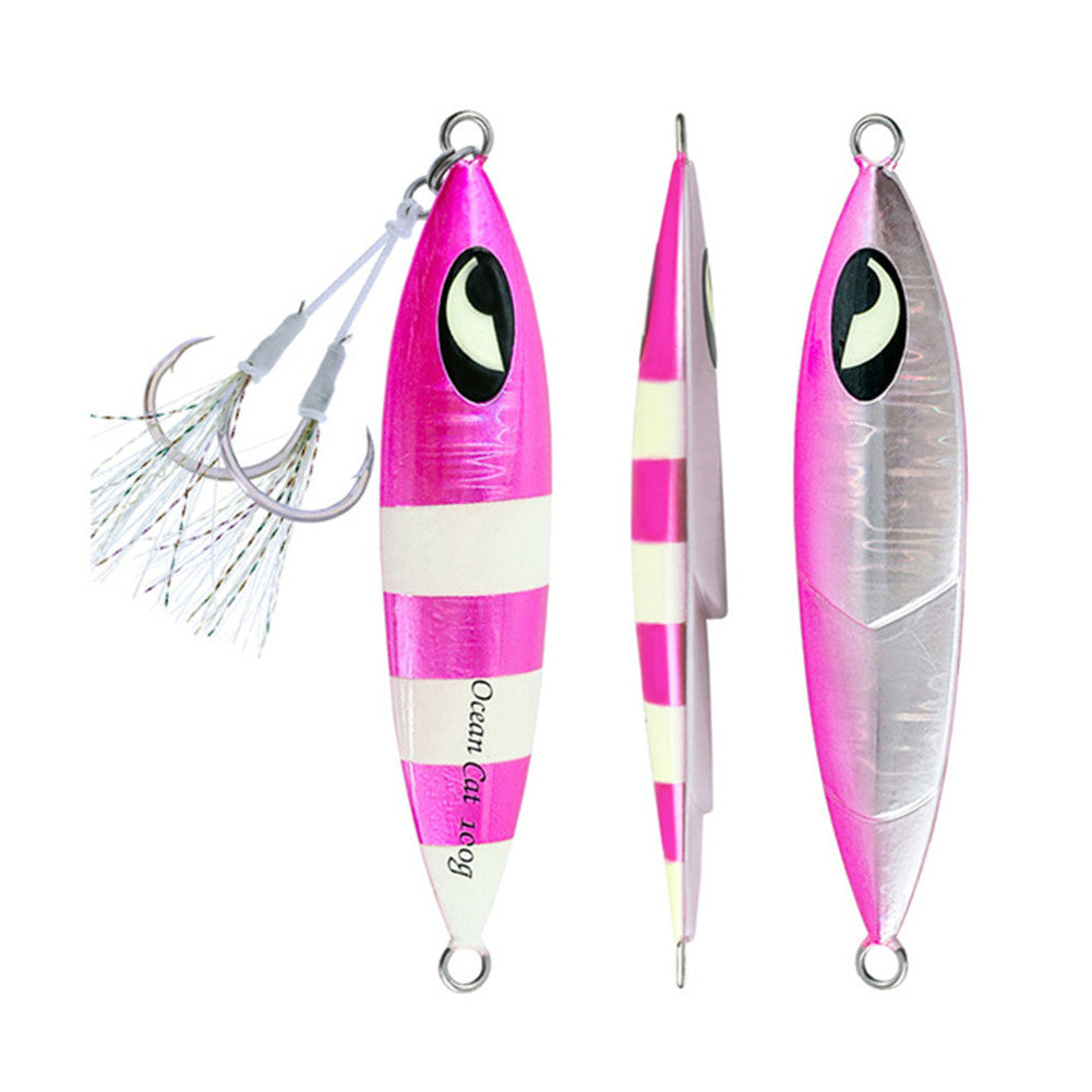 OCEAN CAT Slow Pitch Jigging Lead Metal Flat Fishing Jigs Lures Sinking ...